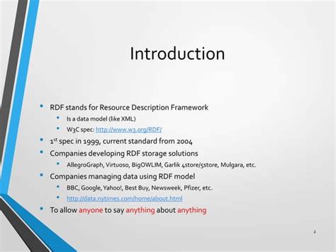 Introduction To Rdf Data Model Pptx Databases Computer Software
