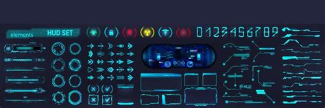 Sci Fi Ui Design Elements Cyberpunk Grid Vector Image