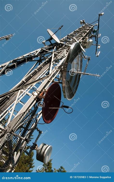 Communication Tower Gsm Umts 3g And Radio Stock Image Image Of Link Business 10735983
