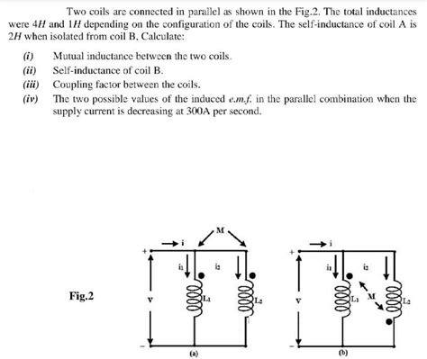 Two Coils Are Connected In Parallel As Shown In The Fig 2 The Total Inductances Were 4 H And 1