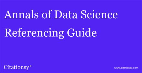 Annals Of Data Science Referencing Guide · Annals Of Data Science Citation Updated Oct 27 2025