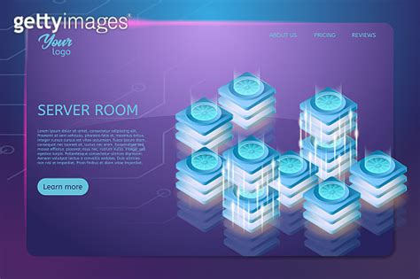 Concept Of Server Room Rack Web Hosting And Data Center Isometric Vector Illustration
