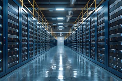 Modern Data Center With Server Racks Hightech Infrastructure For