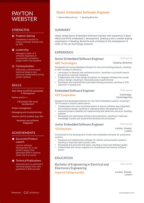 5 Embedded Software Engineer Resume Examples Guide For 2023