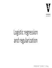 Lecture LogisticRegression Pdf Logistic Regression And Regularization CS Fall