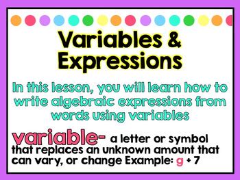 Variables Expressions Power Point And Notes By Fab Th Fun TPT
