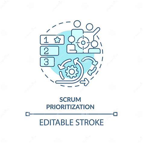 Scrum Prioritization Soft Blue Concept Icon Stock Vector Illustration Of Symbol Flat 312182149