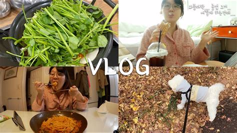 Vlog 브이로그 엔초비 된장파스타 해먹고 화상채팅으로 일본어 수업 듣고 등촌칼국수 먹고 올빼미보고 와플대학 먹고 로제파스타 만드는 다정이의 일상브이로그 With한다
