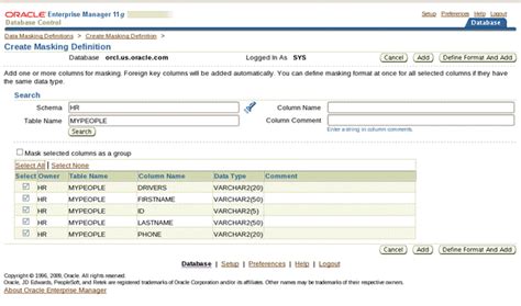 Oracle Database 11g Working With The Data Masking Pack Part Two