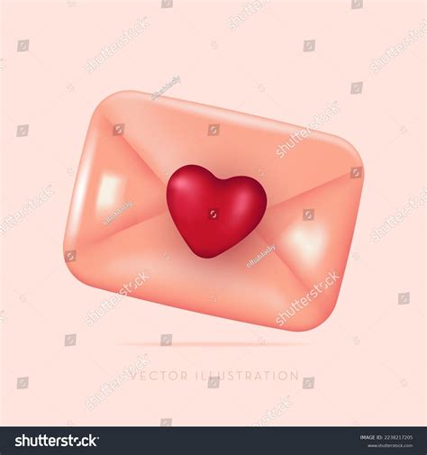 D Love Envelope New Message Symbol Stock Vector Royalty Free Shutterstock
