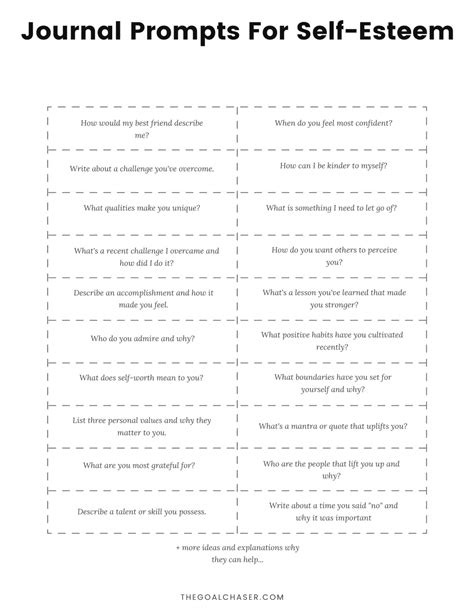 45 Journal Prompts For Self Esteem Why They Help
