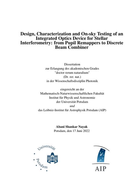 Pdf Design Characterization And On Sky Testing Of An Integrated