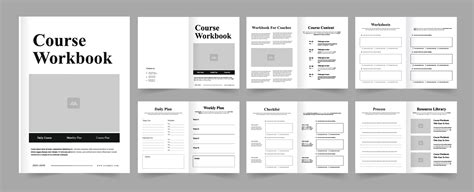 Course Workbook Template Design 27513826 Vector Art At Vecteezy