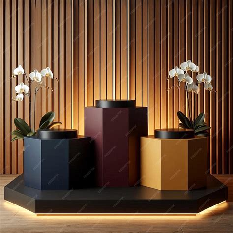 Elegant Podium Stage Setups For Professional Presentations Premium Ai
