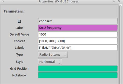 WX GUI Chooser в GnuRadio