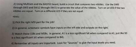 1 Using Multisim And The Basys3 Board Build A