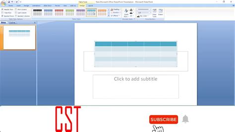 How To Insert Table On Powerpoint Youtube
