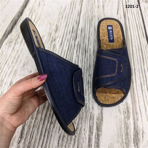 Капці чоловічі кімнатні Белста на липучці джинсові з корковою устілкою 45 р 29 5 см 3201 2