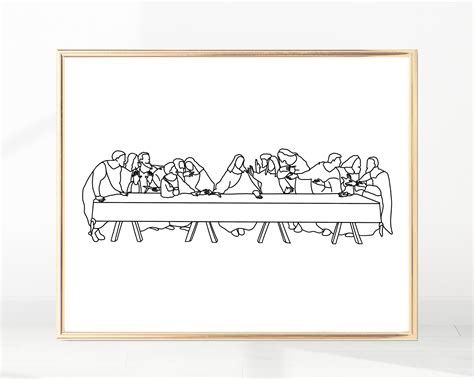 The Last Supper Wall Art Modern Last Supper Christian Etsy