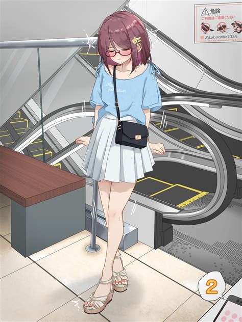 Rule 34 Arms At Sides Artist Name Bag Bench Blue Shirt Blush Cellphone Clenched Hands Closed