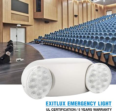 Buy EXITLUX 6 Pack White LED Emergency Lights With Battery Backup Two Head Adjustable Emergency