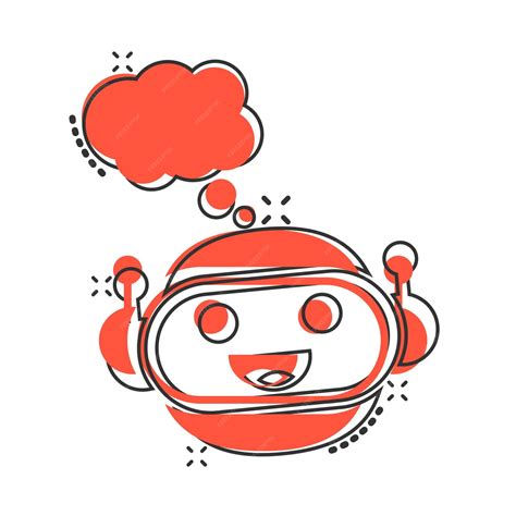 Niedliches Roboter Chatbot Symbol Im Comic Stil Bot Operator Vektor Cartoon Illustration