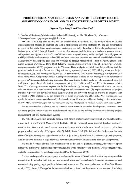 Pdf Project Risks Management Using Analytic Hierarchy Process Ahp