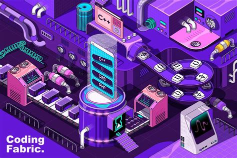 Coding And Programming Web Concept In 3d Isometric Design Software