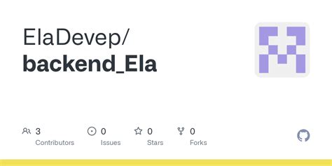 Github Eladevepbackendela