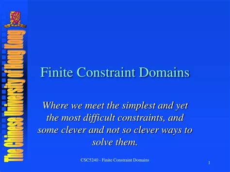 Ppt Finite Constraint Domains Powerpoint Presentation Free Download