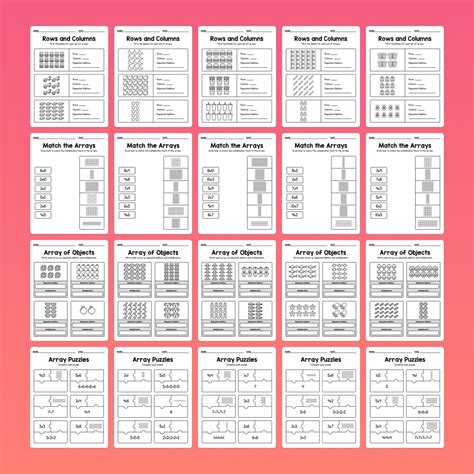 No Prep Arrays Worksheets Multiplication And Repeated Addition