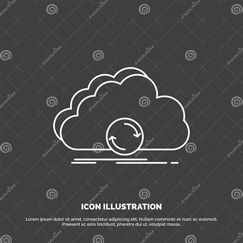 Cloud Syncing Sync Data Synchronization Icon Line Vector Symbol For Ui And Ux Website Or