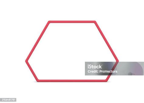 빨간 육각형 장식 프레임 3d 디자인 요소 정면도 현실적인 벡터 일러스트 레이 션 3차원 형태에 대한 스톡 벡터 아트 및 기타 이미지 3차원 형태 6 가장자리
