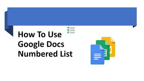 How To Use Numbered List In Google Docs Printable Online