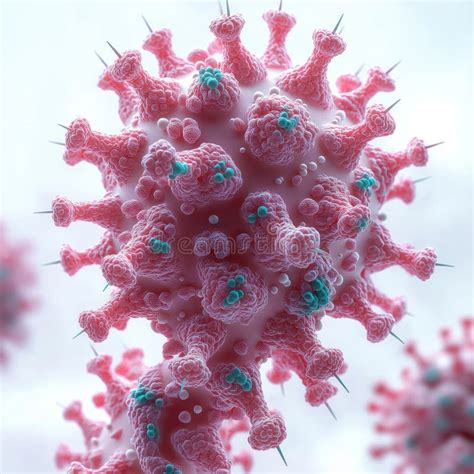 Pink Helical Virus 3d Illustration Isolated On White Background Microscopic View Shows Complex