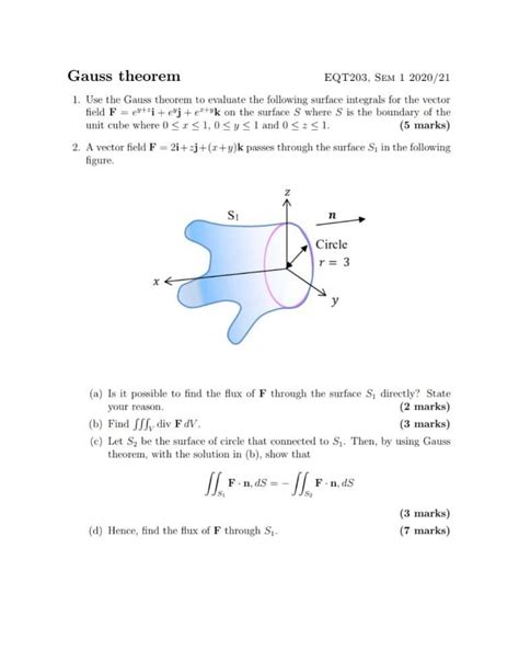 Solved Gauss Theorem EQT SEM Use The Gauss Chegg Com