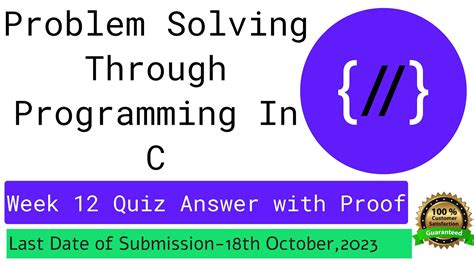 Nptel Problem Solving Through Programming In C Week 12 Quiz