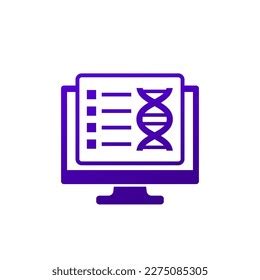 Bioinformatics Icon Analysis Biological Data Dna Stock Vector Royalty Free 2275085305