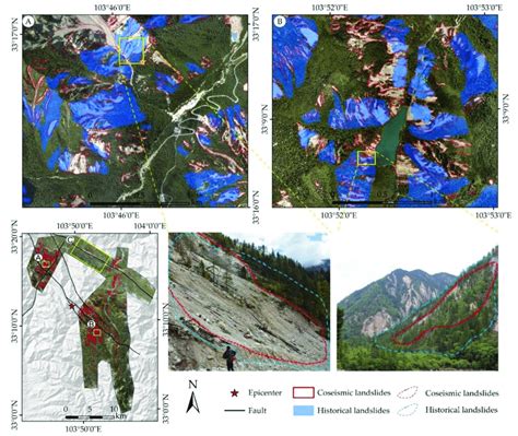 Distribution Diagram Of Coseismic Landslides And Historical Landslides