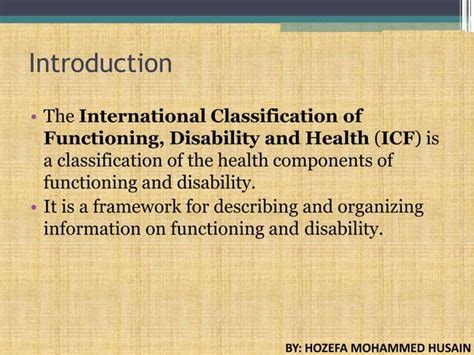 Icf International Classification Of Functioning Disability And Health Pptx