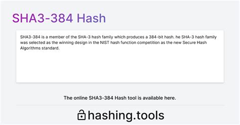 Sha3 384 Hash Hashingtools