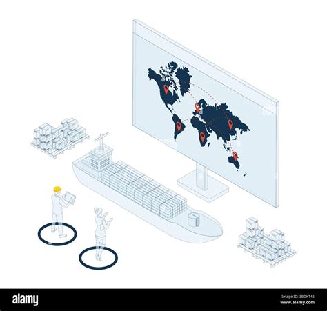 Maritime Transport Logistics And Global Logistics Network Concept Vector Illustration Eps10
