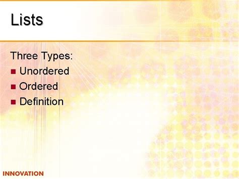 more html lists and basic css lists three