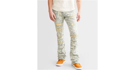 Smoke Rise Lazy Stacked Flare Stretch Jean In Natural For Men Lyst