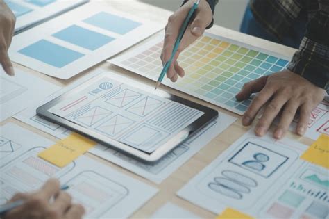 Premium Photo Ux Graphic Designer Creative Sketch Planning Application Process Development