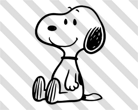 Snoopy Svg Bold Outline Design For Stickers Etsy
