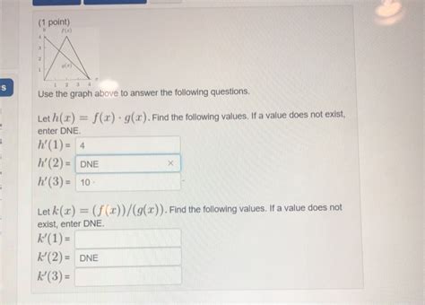 solved 1 point use the graph above to answer the following