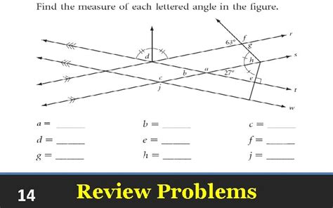 Unit Parallel And Perpendicular Lines Review Problems