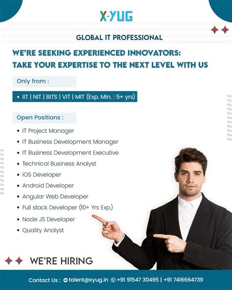 X Yug Technologies Pvt Ltd On Linkedin Iitjobs Businessanalyst Iosdeveloper Softwarejobs