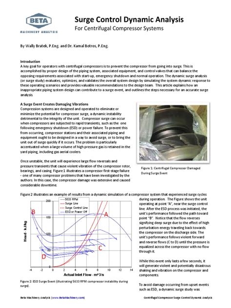 Centrifugal Compressor Surge Control Analysis Pdf Partial Differential Equation Fluid Dynamics